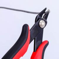 China Fore Edge 65mn Electronics Pliers Red Black Curved Nose Pliers for sale