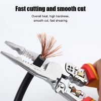 China 10-in-1 Wire Stripper with Current Measurement, Wire Stripper for Cutting and Pulling Wires, Wire Stripper, Voltage Tester Pliers, Cable Shears for Scraping and Pressing Wires Nickle Finishing for sale