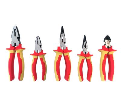 China VDE insulated handles hand tool set HRC 62 combination pliers side cutting pliers long nose pliers insolated tools Eccentric Labor-saving for sale