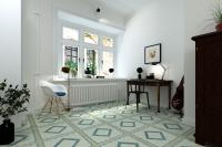 China Large PVC Self Adhesive Geometry Puzzle Square Floor Tile for sale
