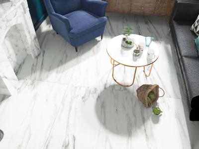 China Self Adhesive White Marble Stone Square Floor Tile 18x18 Inch 1.5mm Thickness for sale