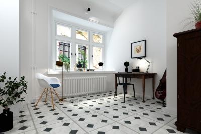 China PVC Self Adhesive Bathroom Floor Tiles 12x12 Inch 2.0mm Thickness Wearlayer 0.15mm for sale