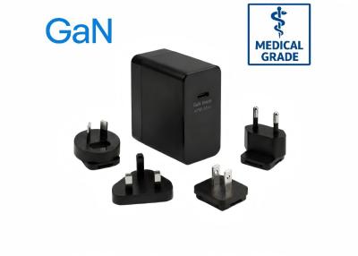 China 45W GaN USB-C Medical AC Adapter Power Supply 5V 9V 12V 15V 20V Multi-Voltage Output Interchangeable Plugs for sale