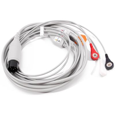 China Mindray PM9000 Round 6 Pin ECG EKG Cable 5 Lead Medical Cable for sale