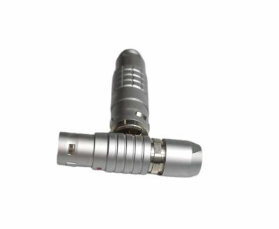 China IP68 Self Locking Straight Plug Connector Circular Push Pull Nickel Plating for sale