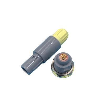 China 3 Pin Circular Plastic Push Pull Connector Yellow Female Socket Connector for sale