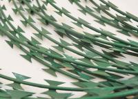 China Hot Dipped Galvanized Razor Concertina Coil Wire BTO-22 450mm Coil Diameter for Airport Security Fencing for sale