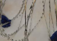 China Stainless Steel Concertina Razor Wire BTO-22 0.5mm Thickness Coil Diameter 450mm for sale