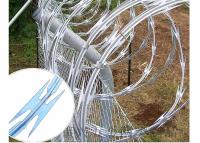 China SS304 Razor Fencing Wire Concertina Coil BTO-22 0.5mm Thickness for Highway Security for sale