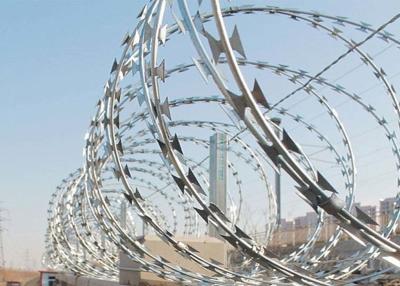 China Stainless Steel Razor Wire Fencing BTO-22 0.5mm Blade 2.5mm Wire Coil 900mm for sale