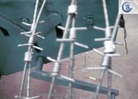 China High Tension Barbed Wire Fence Silver Green Color 1.5-3cm Barb Length 7.5-15cm Spacing for Military for sale
