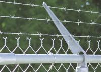 China High Tension Barbed Wire Fence Silver Green Color 1.5-3cm Barb Length 7.5-15cm Spacing for Military for sale