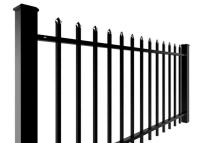 China PVC Coated Pressed Spear Top Tubular Steel Ornamental Fence 32x32mm Rail 16x16mm Picket for sale