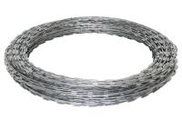 China Stainless Steel BTO 22 Razor Barbed Tape Wire 0.5mm Thickness Concertina Coil for Defence Security Fencing for sale