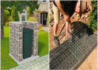 China Outdoor Welded Square Gabion Planter Wall Q235 Black Wire 4mm 76x76mm Mesh for sale