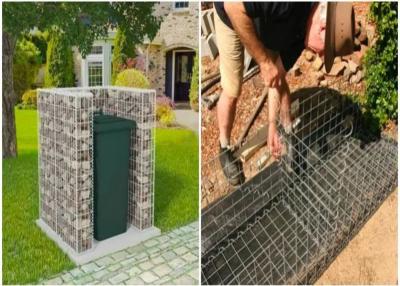 China Outdoor Welded Square Gabion Planter Wall Q235 Black Wire 4mm 76x76mm Mesh for sale