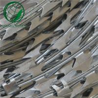 China Hot Dipped Galvanized Concertina Razor Wire Coil 450mm 33 Loops Security Fence for sale