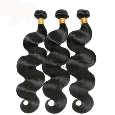 China Natural Black Body Wave Remy Human Hair Bundles 10-28 Inch 3 Bundles Per Set for sale