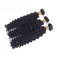 China Natural Black Deep Wave Remy Human Hair Bundles 10-28 Inch Brazilian Sew In Weave 3 Bundles for sale