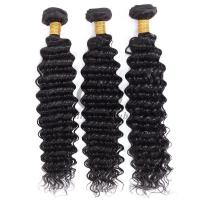 China Natural Black Deep Wave Remy Human Hair Bundles 10-28 Inch Brazilian Sew In Weave 3 Bundles for sale