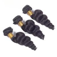 China Natural Black Loose Wave Remy Human Hair Bundles 10-28 Inch Brazilian Sew In Weave 3 Bundles for sale