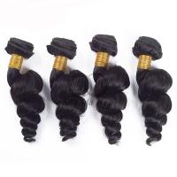 China Natural Black Loose Wave Remy Human Hair Bundles 10-28 Inch Brazilian Sew In Weave 3 Bundles for sale