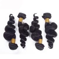 China Natural Black Loose Wave Remy Human Hair Bundles 10-28 Inch Brazilian Sew In Weave 3 Bundles for sale
