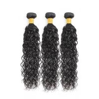 China Natural Black Water Wave Remy Human Hair Bundles 10-28 Inch Brazilian Sew In Weave for sale