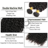 China Natural Black Jerry Curly Remy Human Hair Bundles 10-28 Inch Brazilian Sew In Weave 3 Bundles for sale