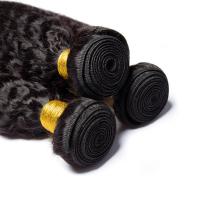 China Natural Black Kinky Straight Remy Human Hair Bundles 10-28 Inch Brazilian Sew In Weave 3 Bundles for sale