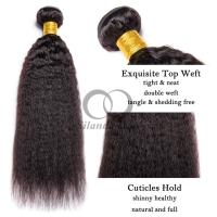 China Natural Black Kinky Straight Remy Human Hair Bundles 10-28 Inch Brazilian Sew In Weave 3 Bundles for sale