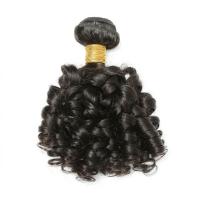 China Natural Black Funmi Curly Remy Human Hair Bundles 10-28 Inch Brazilian Sew In Weave 3 Bundles Per Set for sale