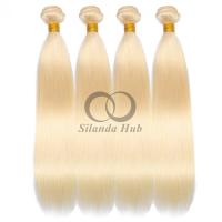 China #613 Bleached Blonde Straight Remy Human Hair Bundles 10-28 Inch Sew In Weave Brazilian Bundle Deals for sale
