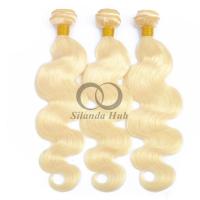 China #613 Bleached Blonde Body Wave Remy Human Hair Bundles 10-28 Inch 3 Bundles Per Set for sale