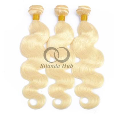 China #613 Bleached Blonde Body Wave Remy Human Hair Bundles 10-28 Inch 3 Bundles Per Set for sale