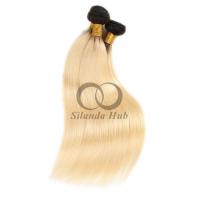China T1B/613 Bleached Blonde Straight Remy Human Hair Bundles 10-28 Inch Brazilian Weave for sale