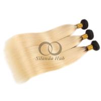 China T1B/613 Bleached Blonde Straight Remy Human Hair Bundles 10-28 Inch Brazilian Weave for sale