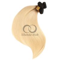 China T1B/613 Bleached Blonde Straight Remy Human Hair Bundles 10-28 Inch Brazilian Weave for sale