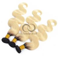 China T1B/613 Bleached Blonde Body Wave Remy Human Hair Bundles 10-28 Inch Brazilian Weave for sale