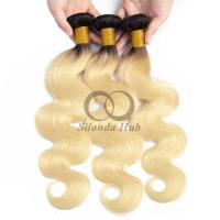 China T1B/613 Bleached Blonde Body Wave Remy Human Hair Bundles 10-28 Inch Brazilian Weave for sale
