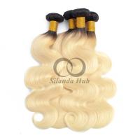 China T1B/613 Bleached Blonde Body Wave Remy Human Hair Bundles 10-28 Inch Brazilian Weave for sale