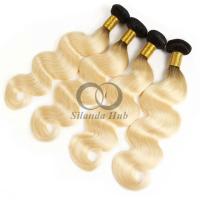 China T1B/613 Bleached Blonde Body Wave Remy Human Hair Bundles 10-28 Inch Brazilian Weave for sale