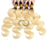 China T1B/613 Bleached Blonde Body Wave Remy Human Hair Bundles 10-28 Inch Brazilian Weave for sale