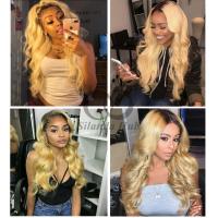 China T1B/613 Bleached Blonde Body Wave Remy Human Hair Bundles 10-28 Inch Brazilian Weave for sale