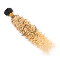 China Bleached Blonde Deep Wave Remy Human Hair Bundles 10-28 Inch Brazilian Sew In Weave 3 Bundles for sale
