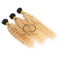 China Bleached Blonde Deep Wave Remy Human Hair Bundles 10-28 Inch Brazilian Sew In Weave 3 Bundles for sale
