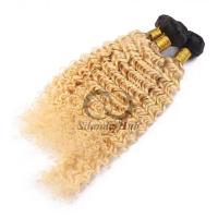 China Bleached Blonde Deep Wave Remy Human Hair Bundles 10-28 Inch Brazilian Sew In Weave 3 Bundles for sale