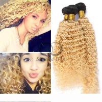 China Bleached Blonde Deep Wave Remy Human Hair Bundles 10-28 Inch Brazilian Sew In Weave 3 Bundles for sale