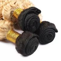 China Bleached Blonde Deep Wave Remy Human Hair Bundles 10-28 Inch Brazilian Sew In Weave 3 Bundles for sale