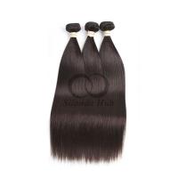 China Straight Remy Human Hair Bundles #2 Dark Brown Brazilian Weave 3 Bundles 10-28 Inch for sale
